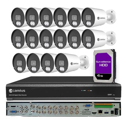 4K 16 Channel DVR With Hard Drive 4TB - Hybrid 16 BNC + 8 IP
