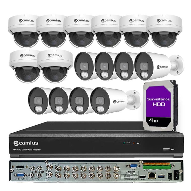 4K 16 Channel DVR With Hard Drive 4TB - Hybrid 16 BNC + 8 IP